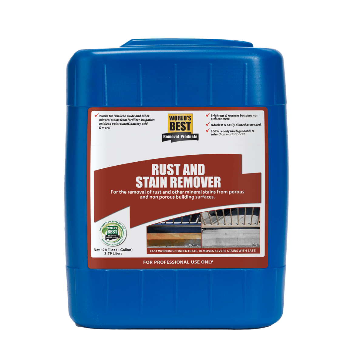 World's Best Rust & Stain Remover - For Concrete, Brick & Masonry ...